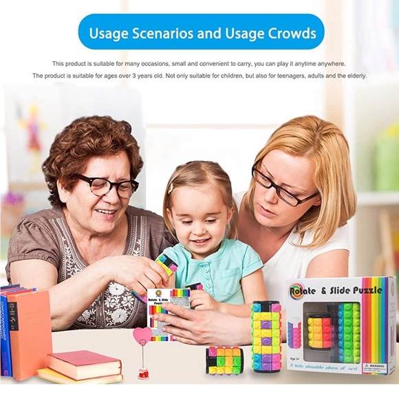 Amazon | Office | 3d Puzzles Decompression Magic Cubes Cylinder Puzzle Rotate And Slide Fidget ...